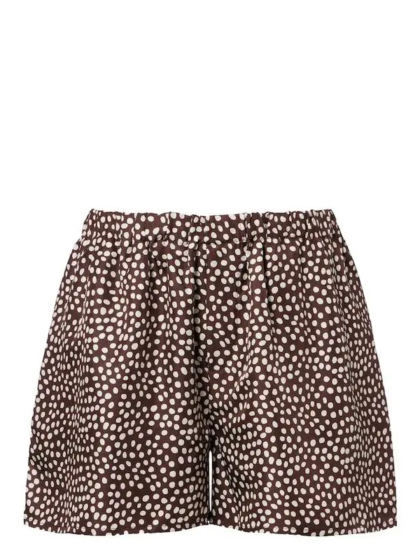 Asceno Franca Polka-dot Silk Charmeuse Shorts - Brown