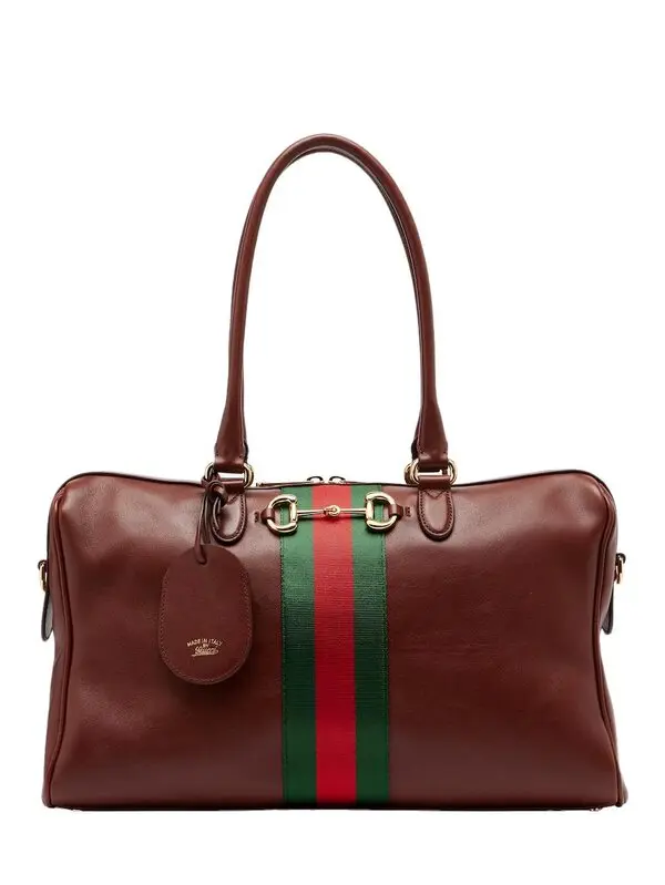 Gucci Large Leather Bowling Bag - Brown