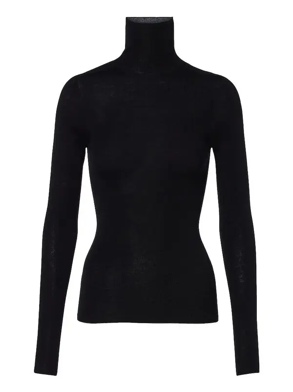 Dorothee Schumacher Virgin Wool Ribbed Turtleneck Sweater - Black