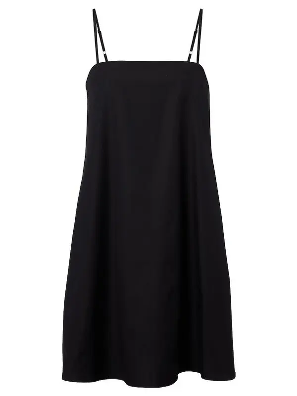 Asceno Catalina Cotton Mini Dress - Black