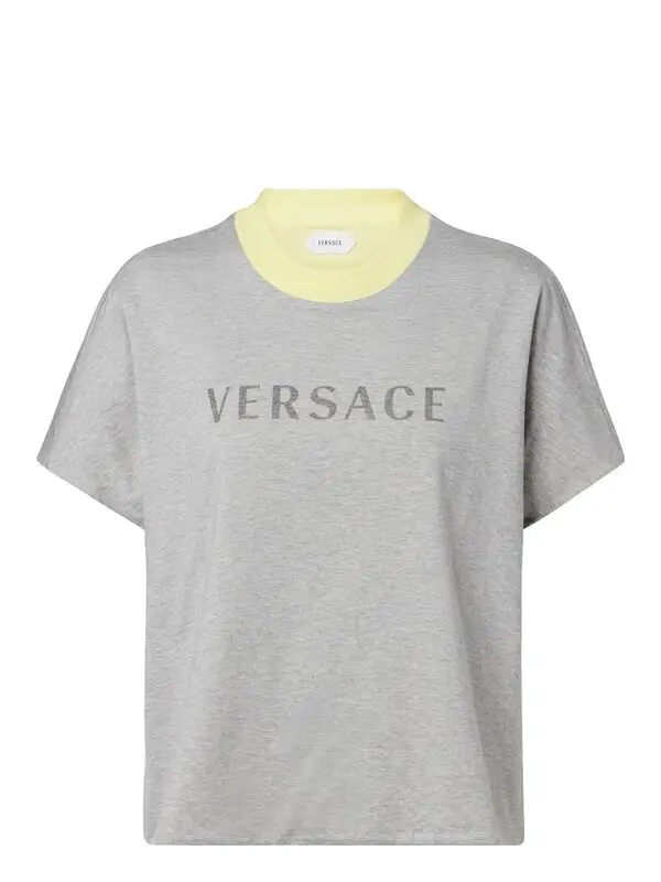 Versace Reversible Cotton Jersey T-shirt - Grey