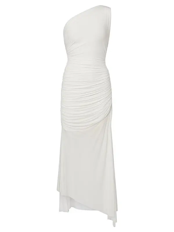 Alex Perry Gathered Jersey Cocktail Dress - White