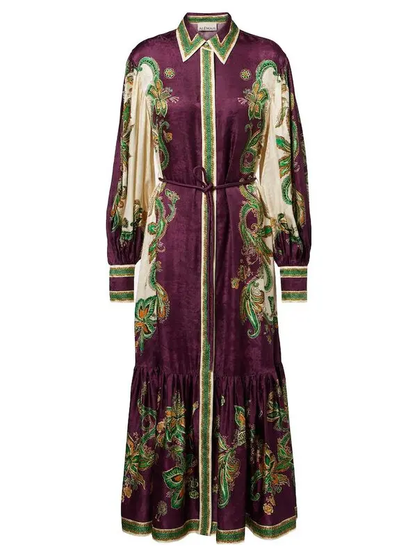 ALEMAIS Ruthie Floral Shirt Dress - Purple