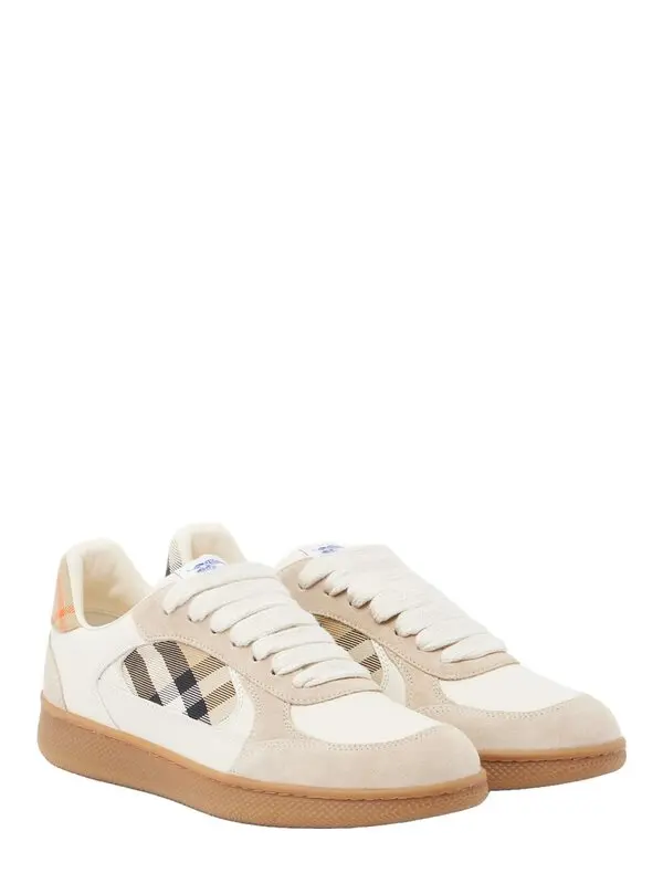 Burberry Terrace" Leather And Suede Sneakers - Beige