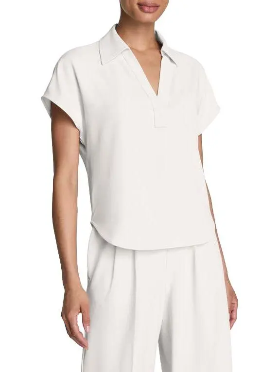 Spanx Oversize Short Sleeve Collared Shirt - Ivory