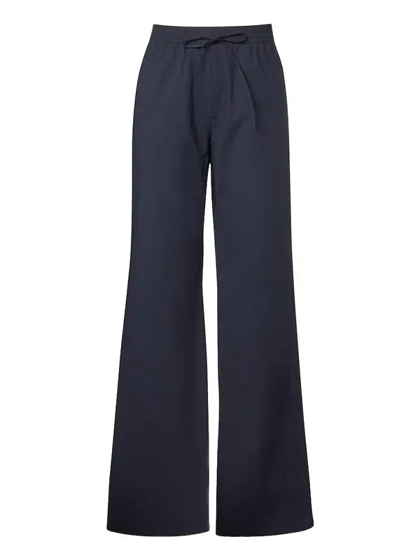 Dorothee Schumacher Poplin Power Ii Cotton Wide-leg Pants - Blue