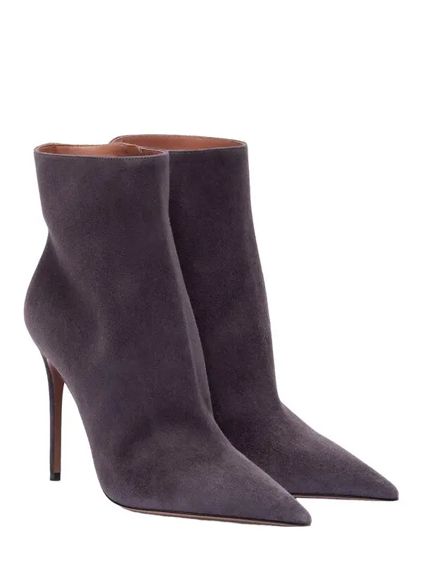 Paris Texas Vera Suede Ankle Boots - Grey
