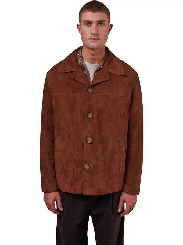 FURNIQ UK Charlie Suede Shirt Jacket - Chestnut
