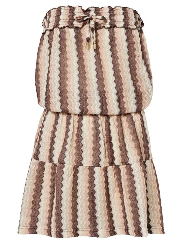 Melissa Odabash Isla Strapless Striped Minidress - Brown