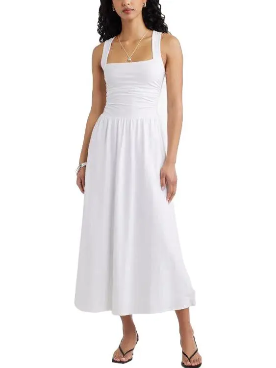OPEN EDIT Square Neck Maxi Dress - White