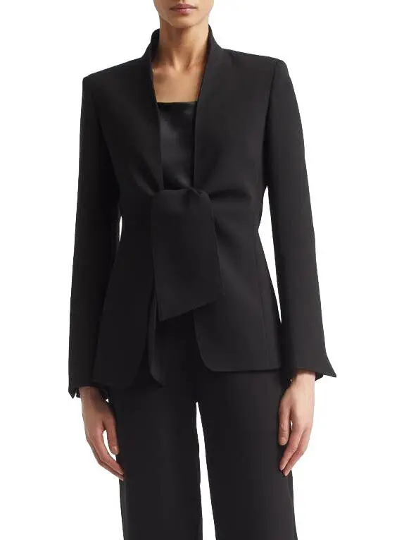 Max Mara Palo Tie Front Blazer - Black
