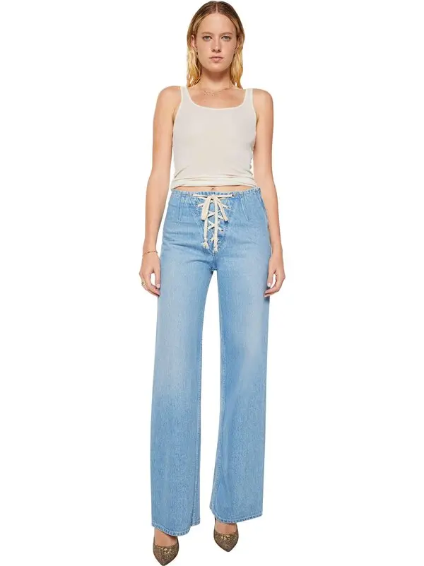 MOTHER Snacks! The Laced Up Smoothie Jeans - Light Blue