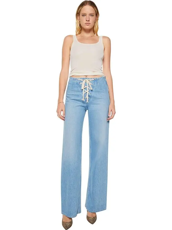 MOTHER Snacks! The Laced Up Smoothie Jeans - Light Blue