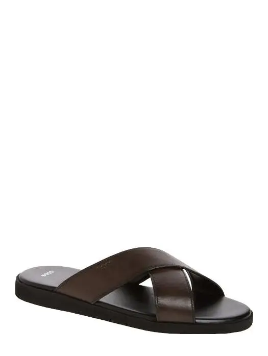 BOSS Darrel Crisscross Slide Sandal - Dark Brown