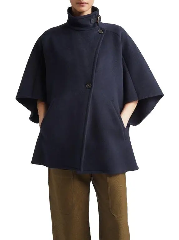 Max Mara Oversize Cashmere Cape - Midnight Blue