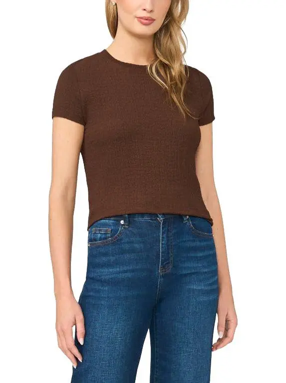 Halogen Textured Crewneck Short Sleeve T-shirt - Chicory Coffee