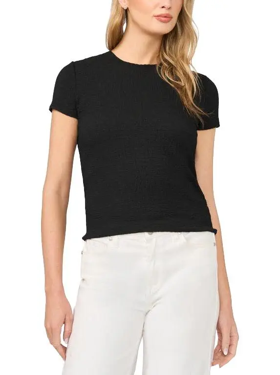 Halogen Textured Crewneck Short Sleeve T-shirt - Rich Black