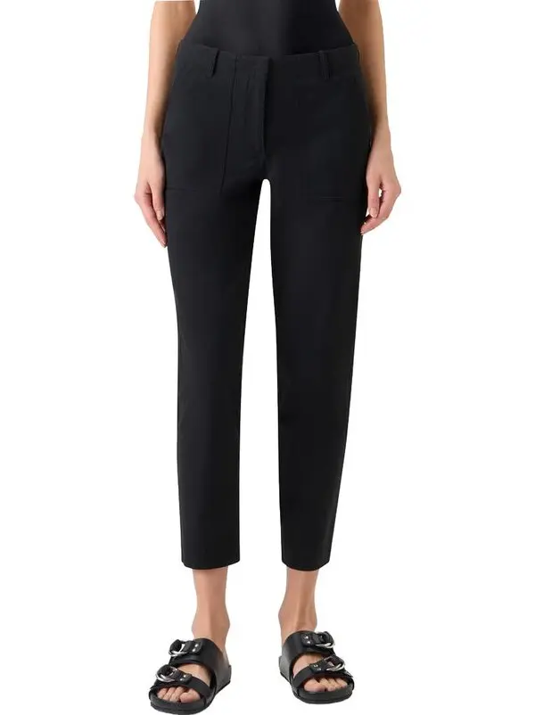 Akris Franco Stretch Cotton Gabardine Slim Ankle Pants - Black