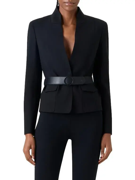Akris Fitted Signature Jersey Blazer - Black
