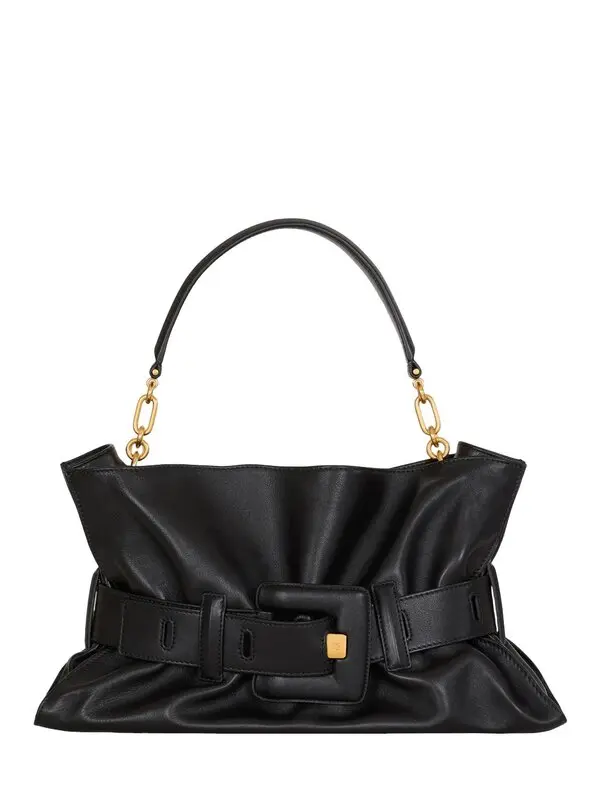 Balmain Medium Anthem Bag In Smooth Leather - Black