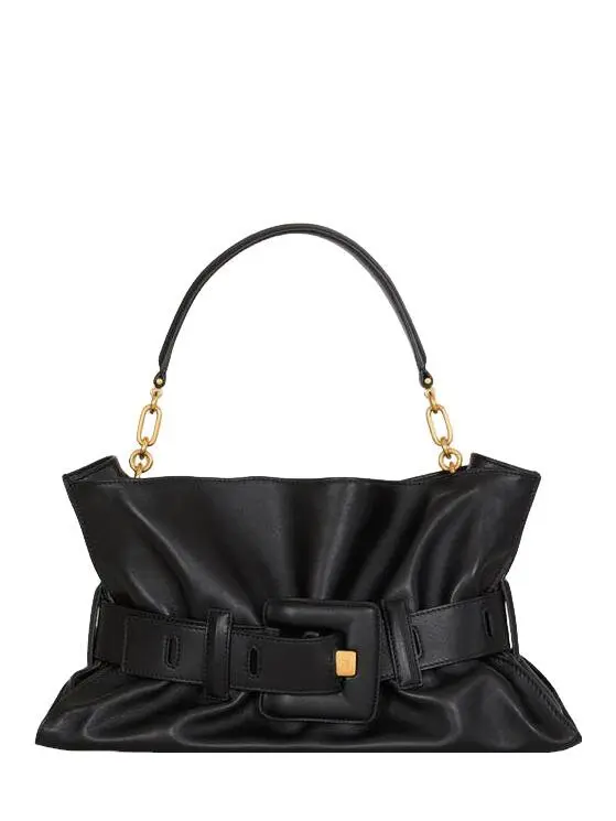 Balmain Medium Anthem Bag In Smooth Leather - Black
