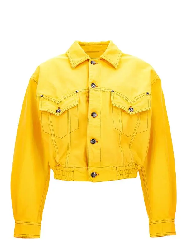 Versace Long-sleeve Denim Jacket - Yellow