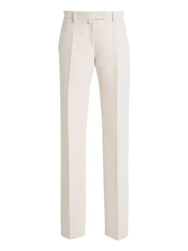 Calvin Klein Slim Silk-blend Straight-leg Pants - Off-white