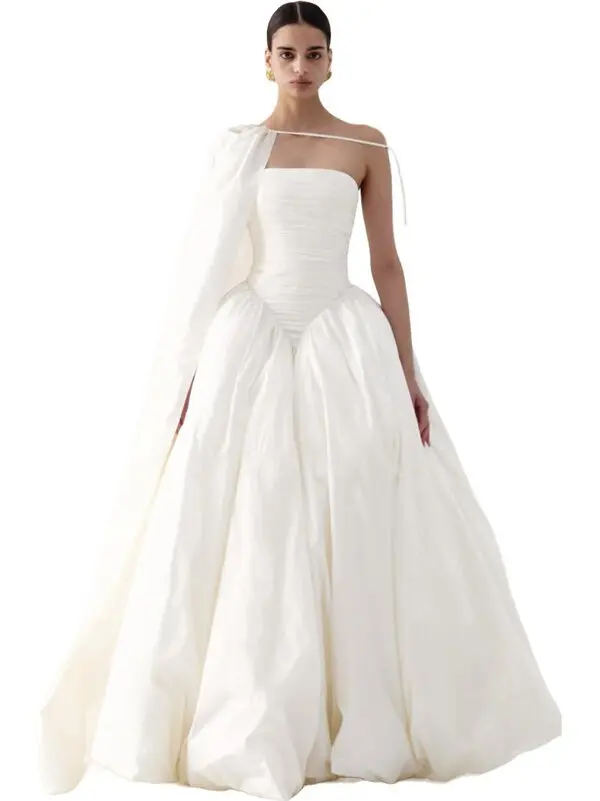 THE NEW ARRIVALS ILKYAZ OZEL Britt Silk Maxi Dress - White