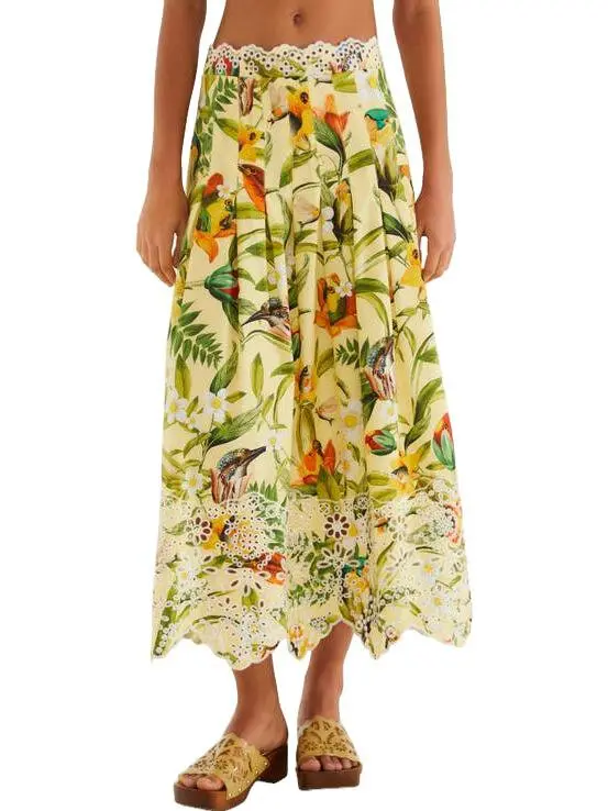 Farm Rio Brasil Collage Maxi Skirt - Brasil Collage Soft
