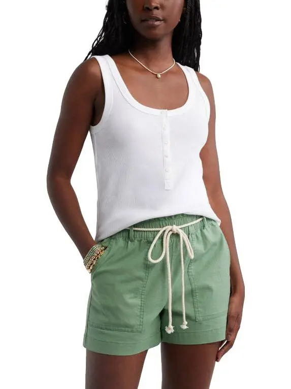Caslon Cotton Blend Rib Henley Tank - White