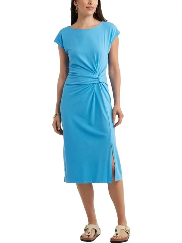 Caslon Twist Cotton Blend Knit Midi Dress - Blue Maya