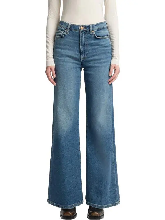 7 For All Mankind Jo Ultra High Waist Wide Leg Jeans - Sea Level