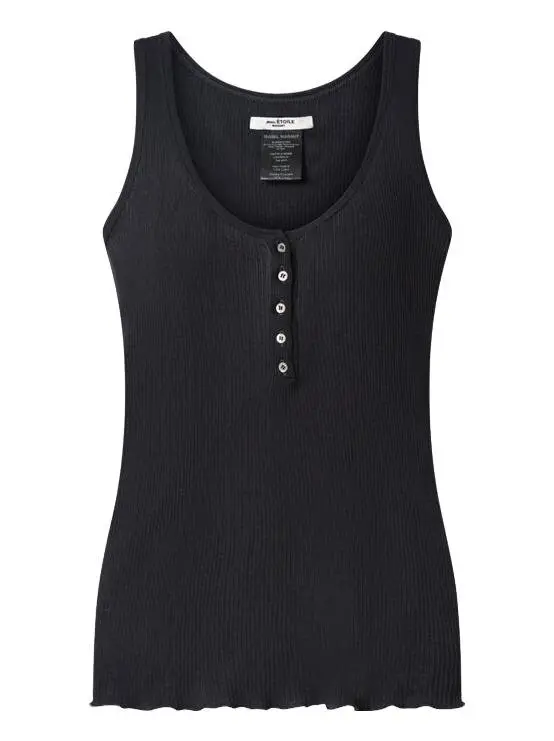 Isabel Marant Étoile Ribbed Silk Blend Tank Top - Black