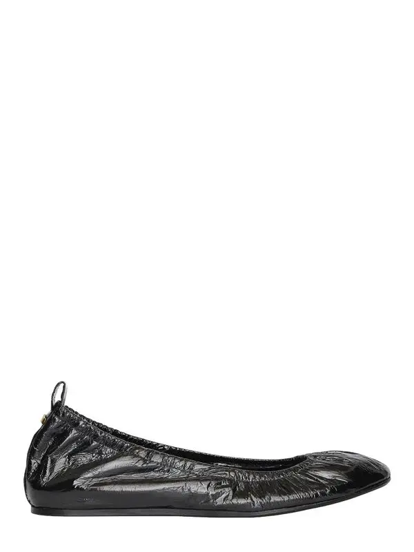 Isabel Marant Étoile Belna Ballerinas In Crinkled Patent Leather - Black