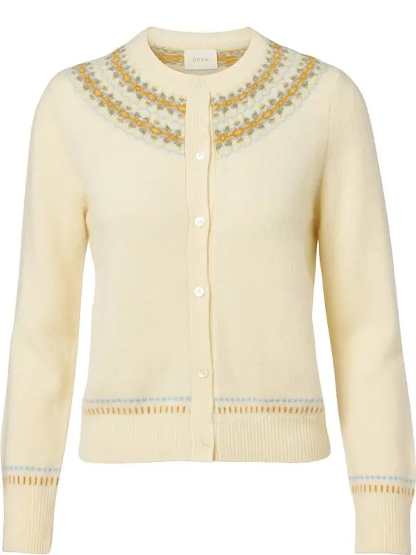 DÔEN Olympe Fair Isle Wool-blend Cardigan - Yellow