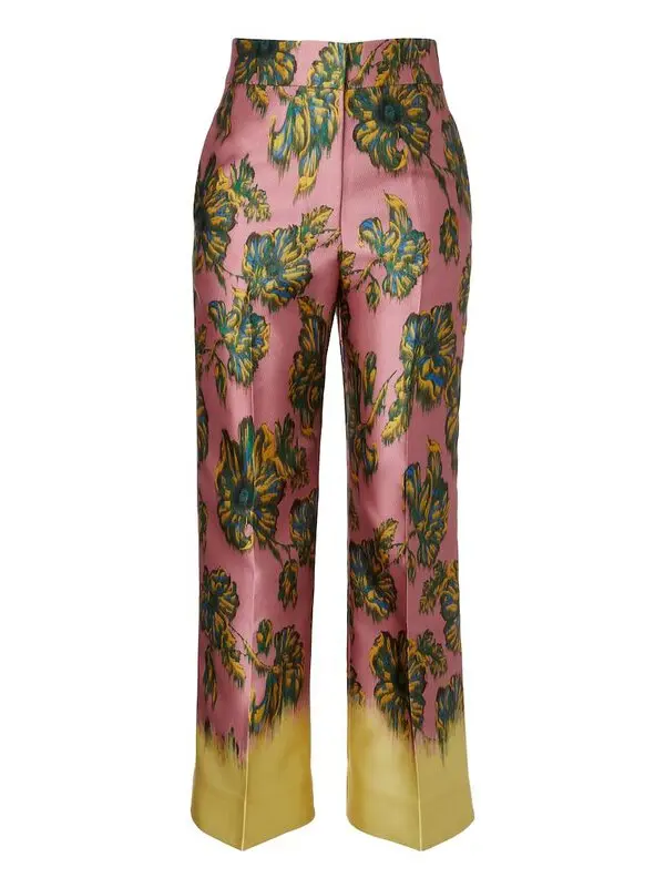 ALEMAIS Faye Floral Cropped Pants - Pink