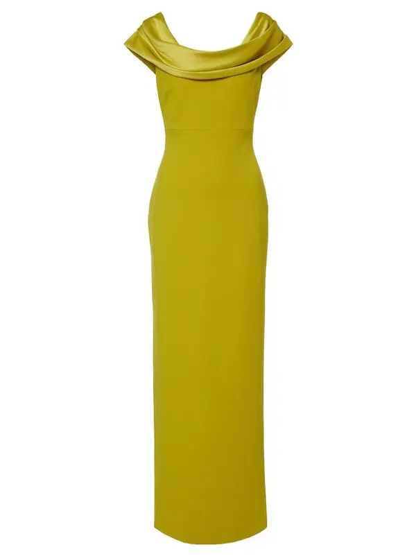 Solace London Adele Gown In Chartreuse - Yellow