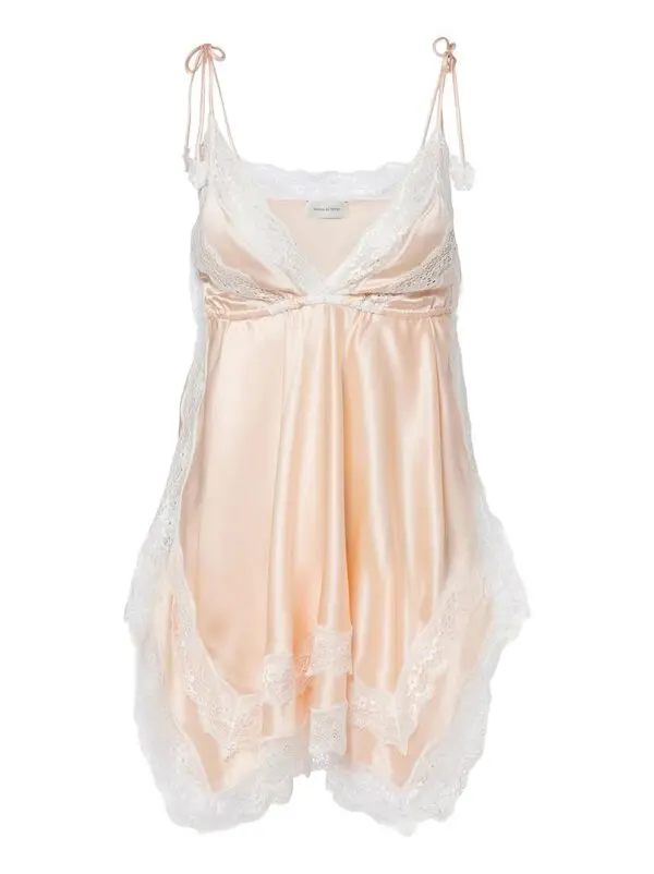 Magda Butrym Lace-trimmed Silk Satin Camisole - Orange
