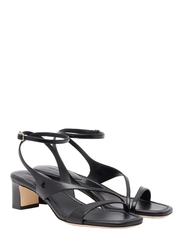 JIMMY CHOO Faye Leather Slingback Sandals - Black