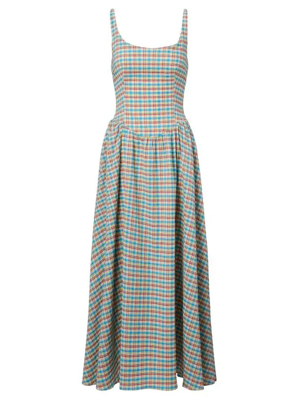 Faithfull The Brand Chiara Checked Cotton-blend Midi Dress - Multicoloured