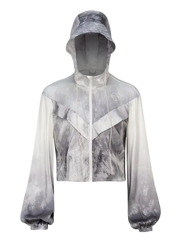 SILKINC Ombre Lightweight Zip-up Jacket With Hood - Grey