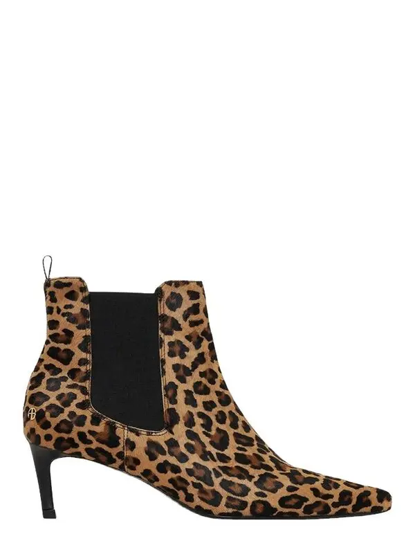 ANINE BING Stevie Calf Hair Ankle Boots - Leopard
