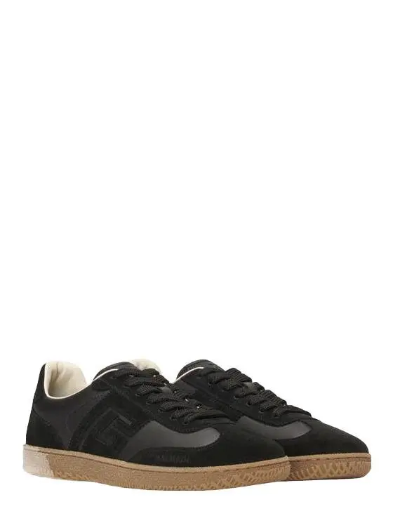 Balmain Swan Smooth Leather And Suede Trainers - Black
