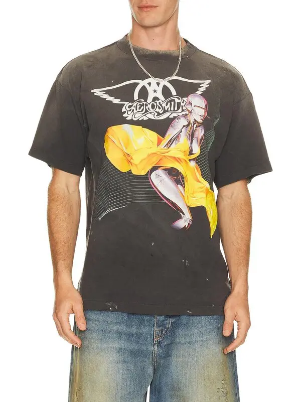 SAINT MXXXXXX Aerosmith Short Sleeve Tee - Black