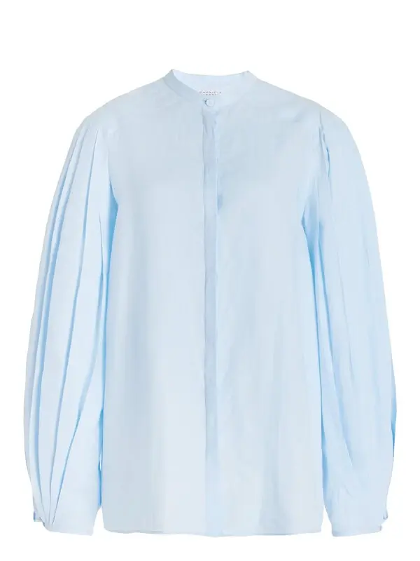 Gabriela Hearst Laetitia Blouse In Aloe Linen - Light Blue