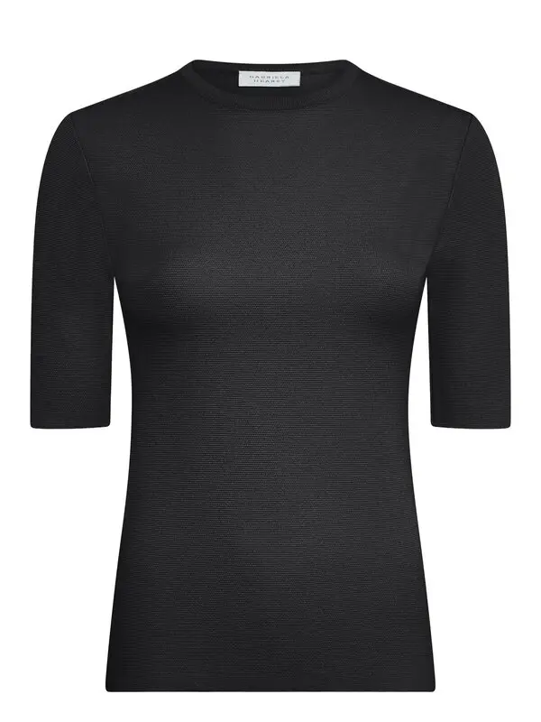 Gabriela Hearst Axis Merino Wool Crewneck T-shirt - Black