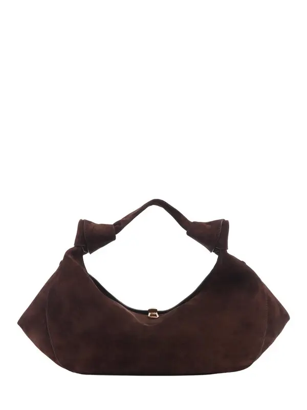 Gabriela Hearst Small Antonia Bag In Suede - Dark Brown