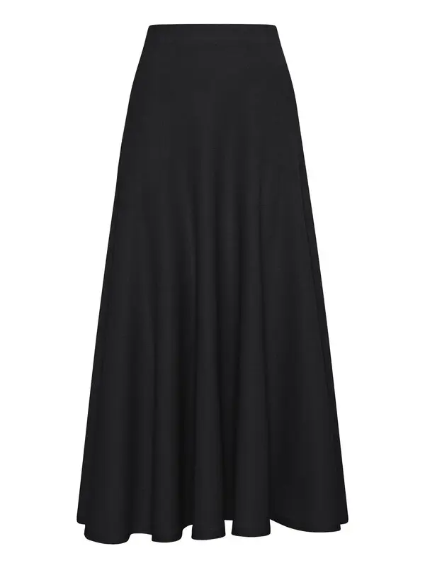 Gabriela Hearst Cairan Merino Wool Knit Maxi Skirt - Black