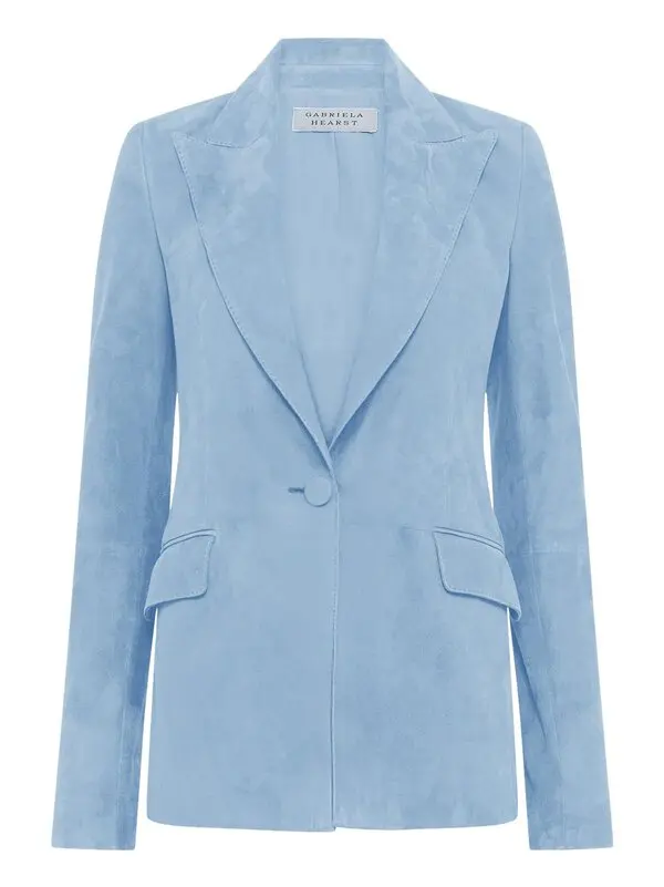 Gabriela Hearst Leiva Suede Blazer - Light Blue