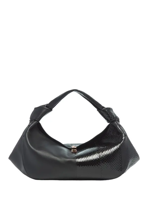 Gabriela Hearst Small Antonia Bag In Nappa Leather & Snakeskin - Black